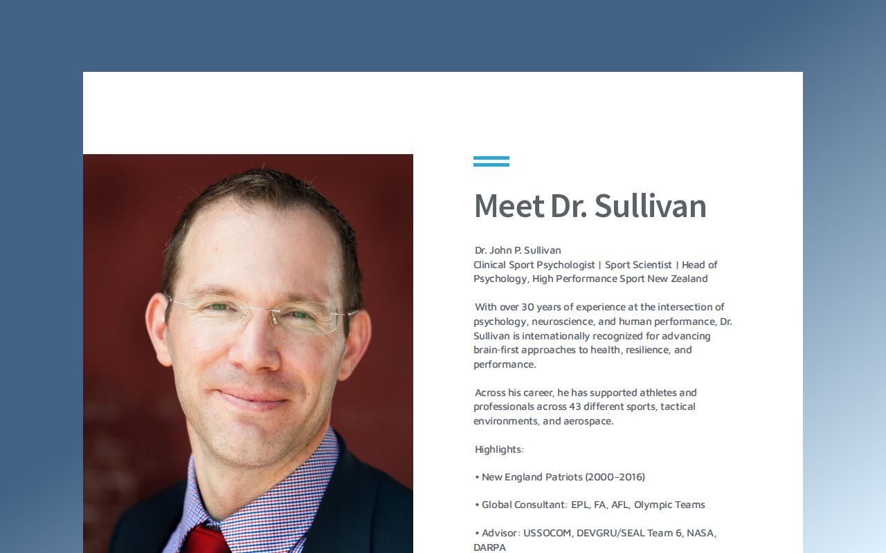 Dr. John P. Sullivan The Brain Always Wins